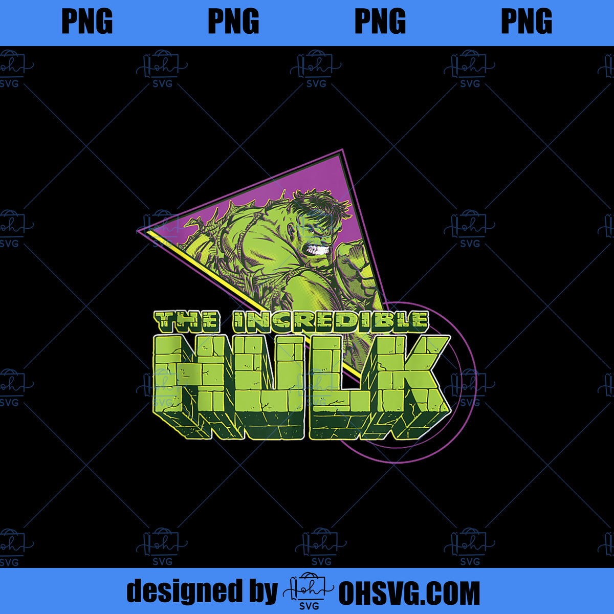 Marvel The Incredible Hulk Retro Abstract Portrait Logo PNG, Marvel PN ...