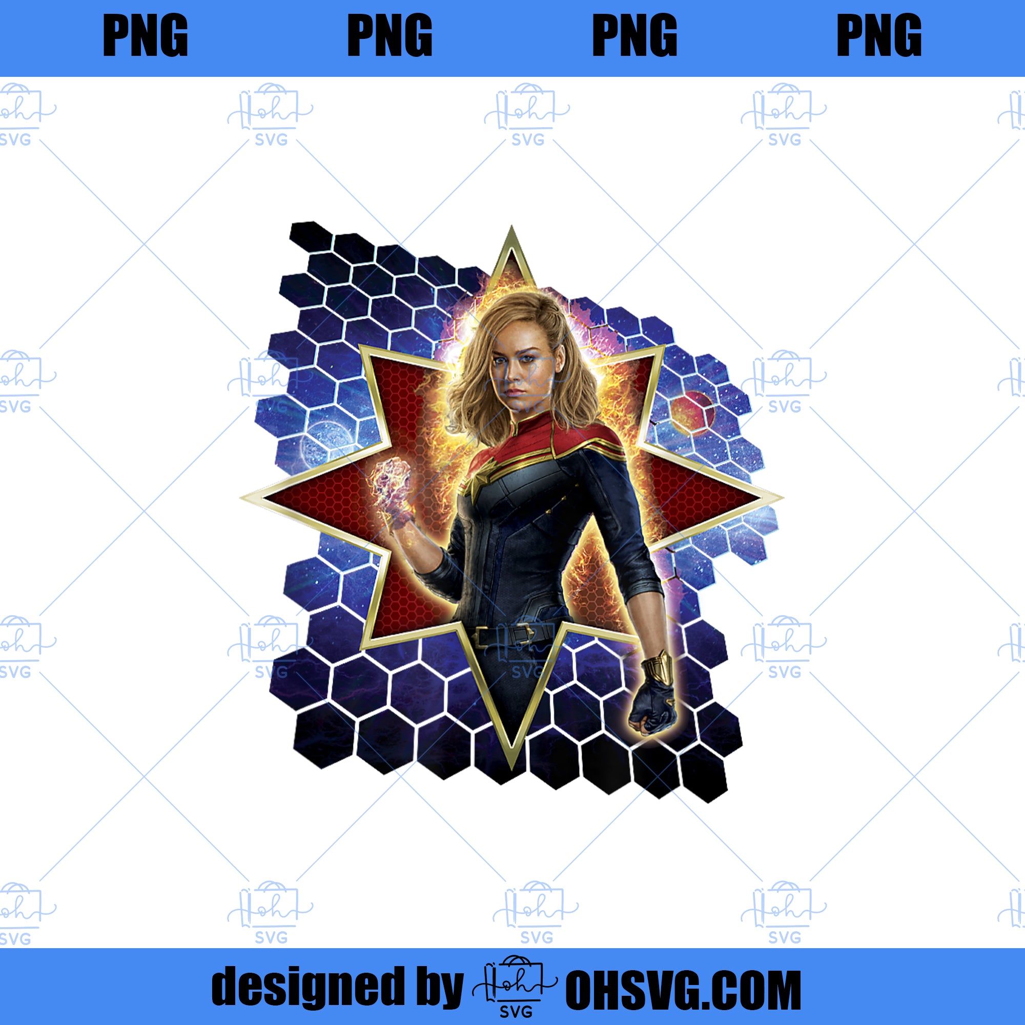 Marvel The Marvels Captain Marvel Cosmic Hero Movie Poster PNG, Marvel ...