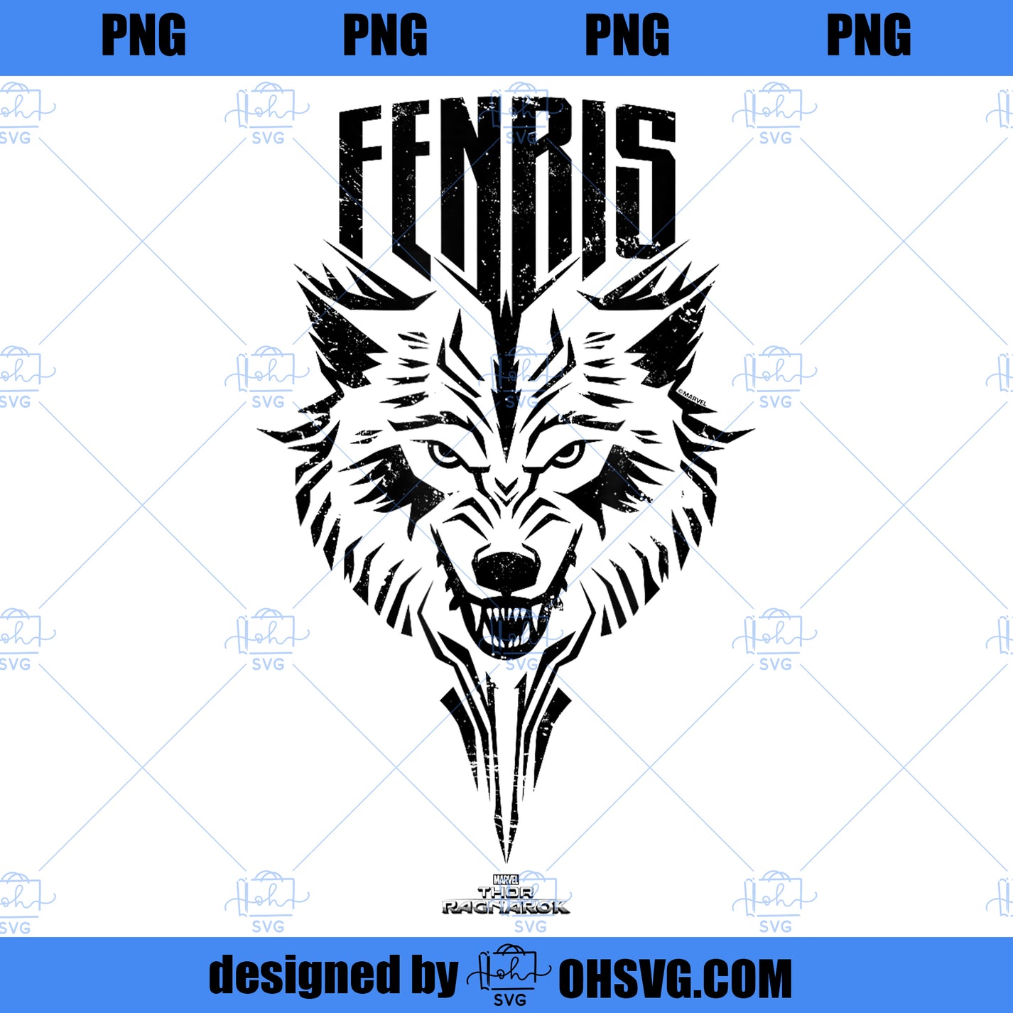 Marvel Thor Ragnarok Fenris The Wolf Stamped PNG, Marvel PNG, Marvel T ...