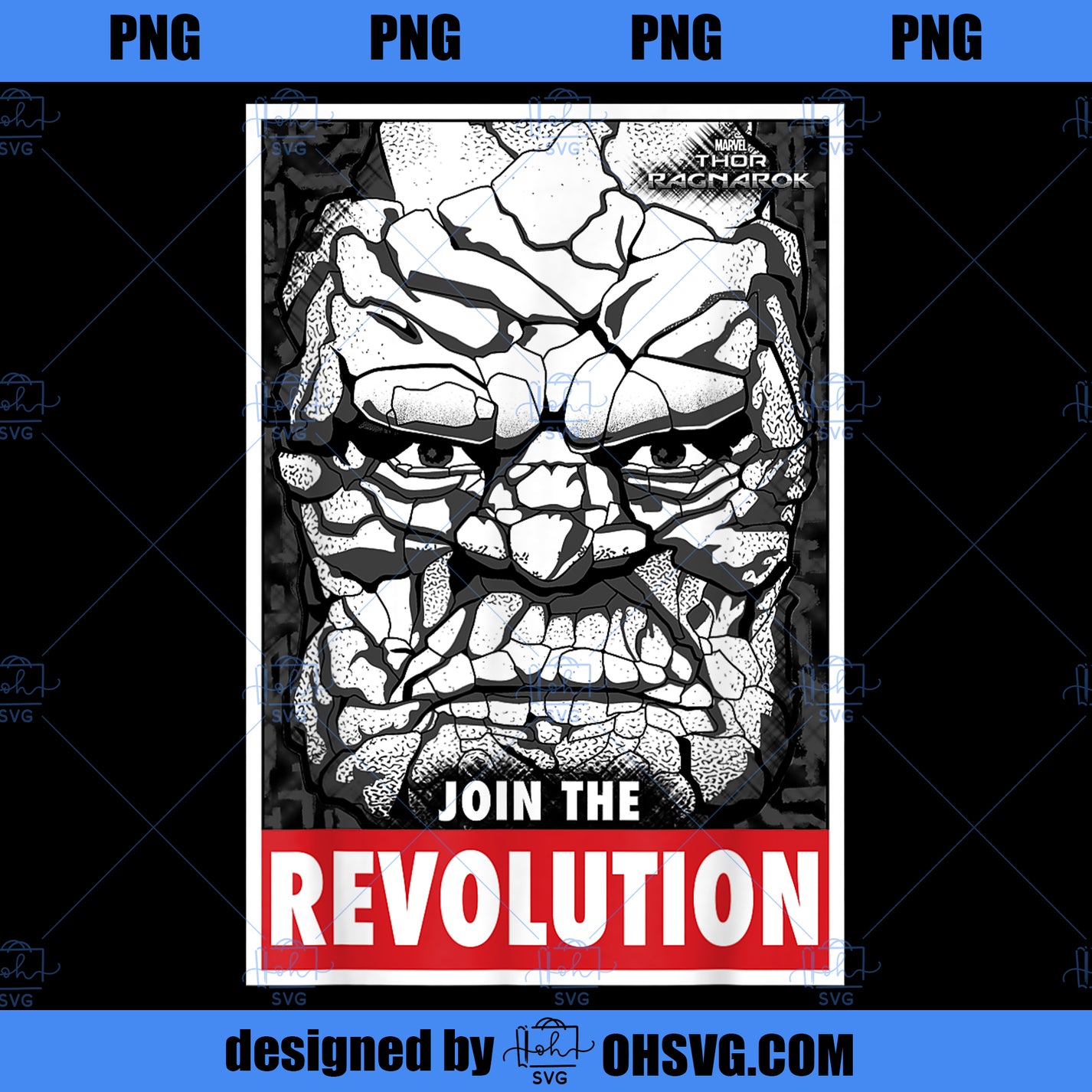Marvel Thor Ragnarok Korg Join Revolution Propaganda PNG, Marvel PNG ...