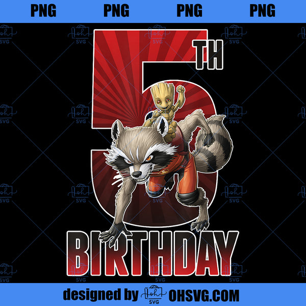 Marvel Universe Classic Rocket Baby Groot 5th Birthday PNG, Marvel PNG ...