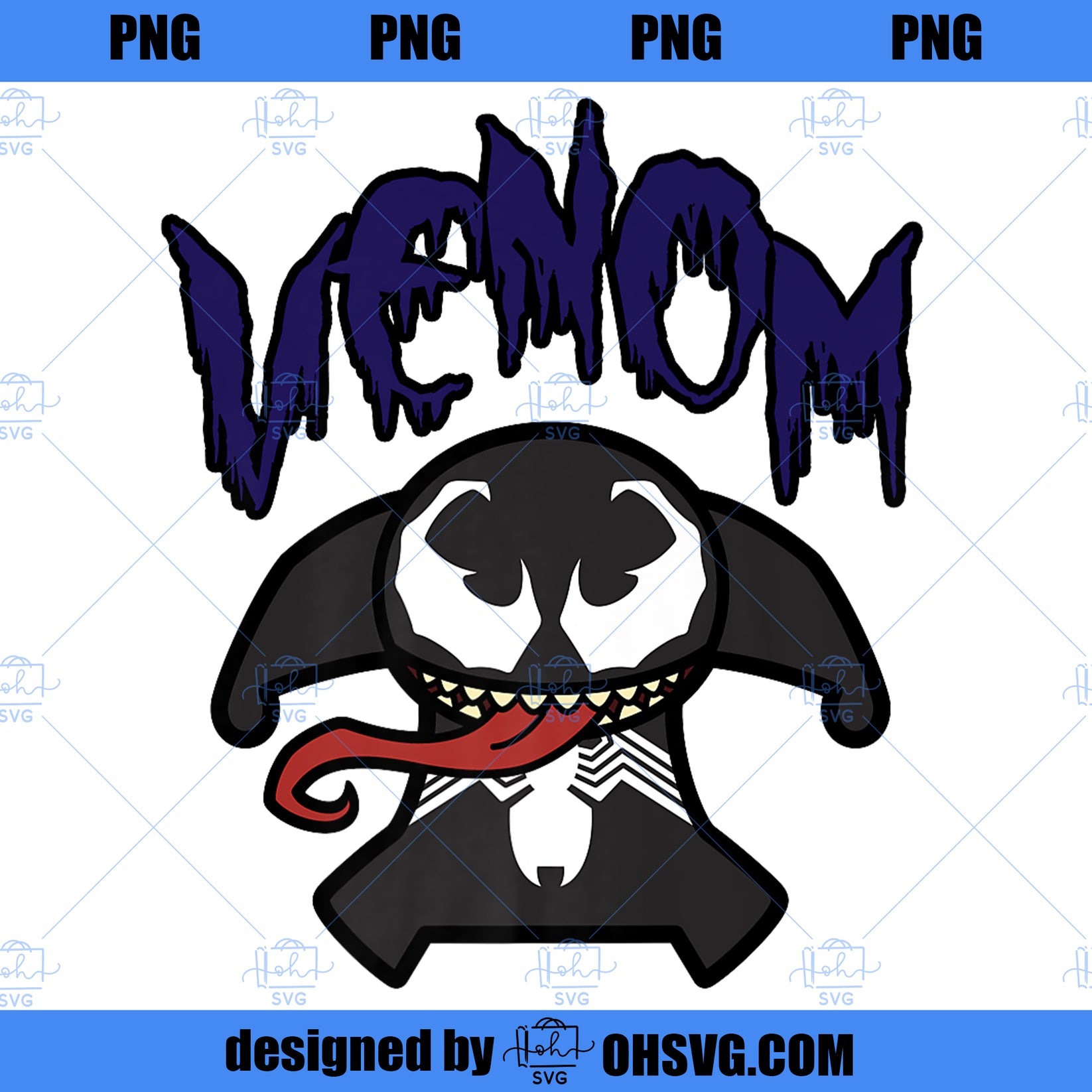 Marvel Venom Cute Kawaii Drippy Symbiote Premium Premium PNG, Marvel P ...