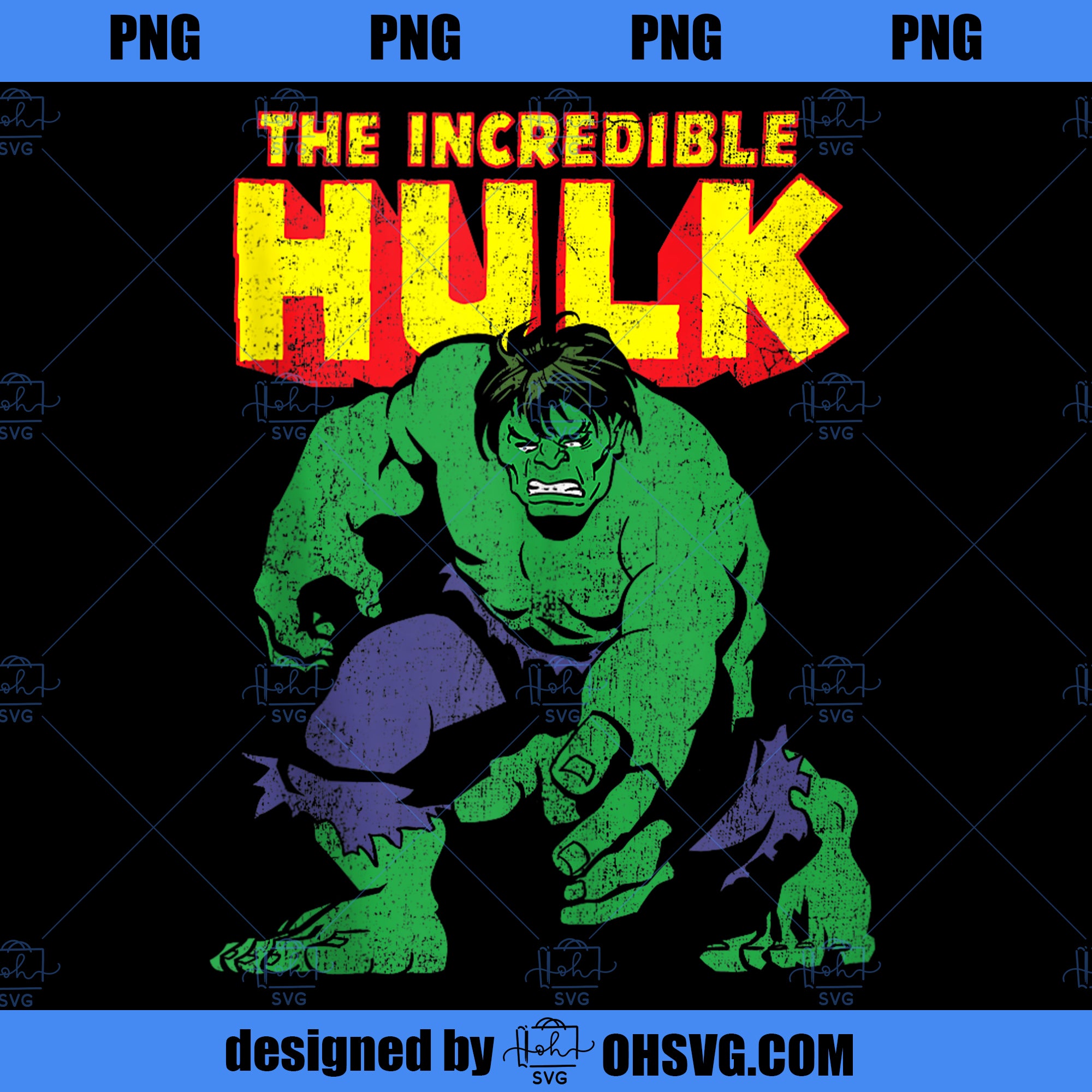 Marvel Vintage Incredible Hulk Action Pose Portrait PNG, Marvel PNG, H ...