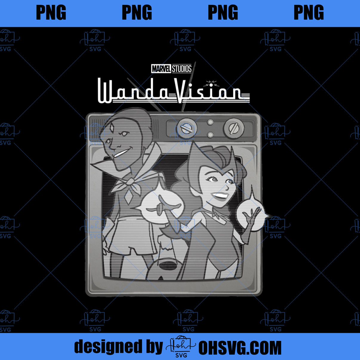 Marvel WandaVision Retro Cartoon TV Logo PNG, Marvel PNG, Marvel Wanda ...
