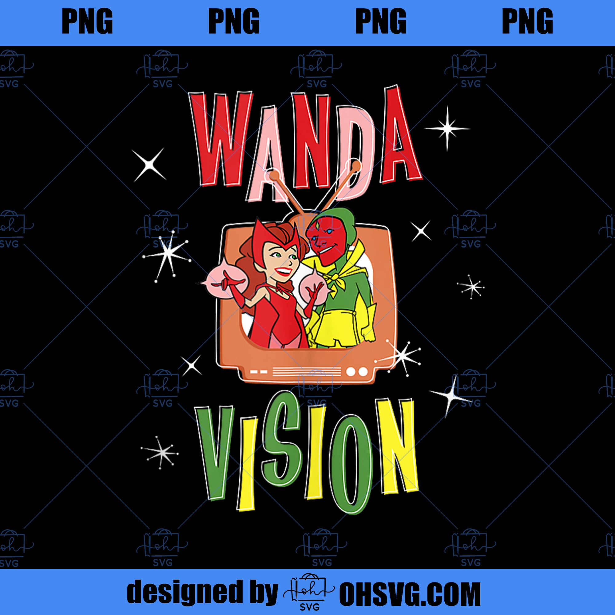 Marvel WandaVision Wanda Vision Retro TV Artwork PNG, Marvel PNG, Marv ...
