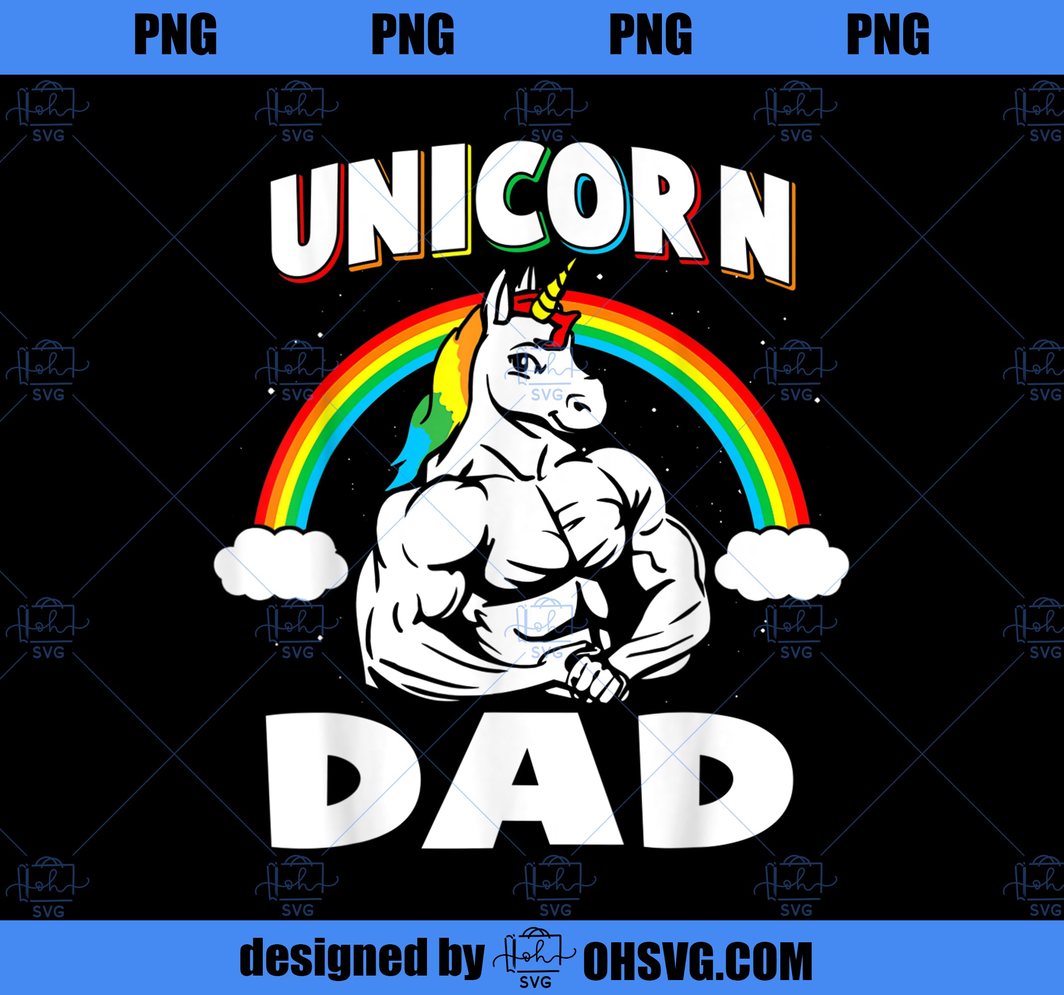 Mens Unicorn Dad T Shirt Rainbow Unicorns Gift PNG, Magic Unicorn PNG ...