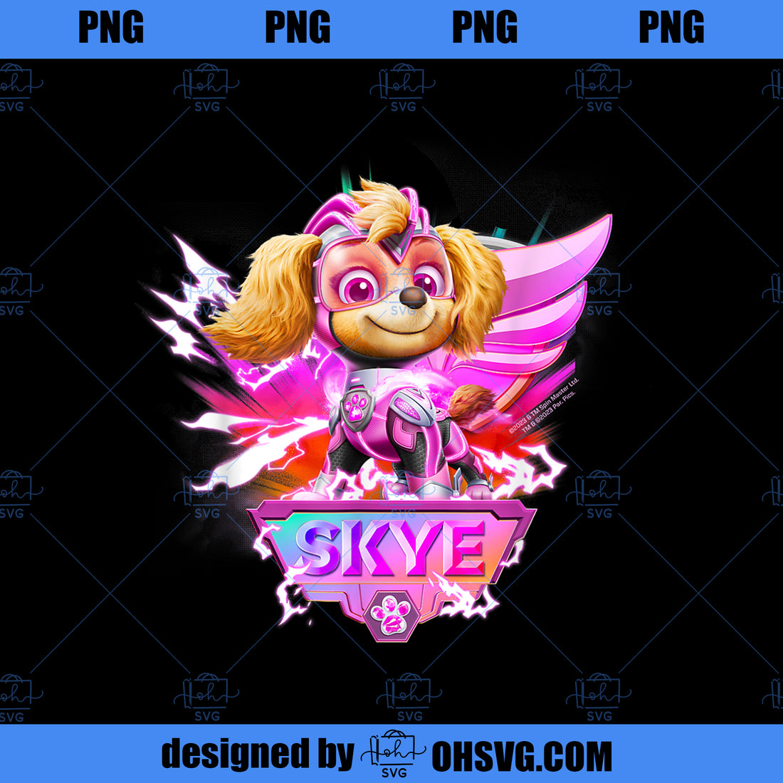 PAW Patrol The Mighty Movie Skye Lightning Action PNG, Movies PNG, PAW ...