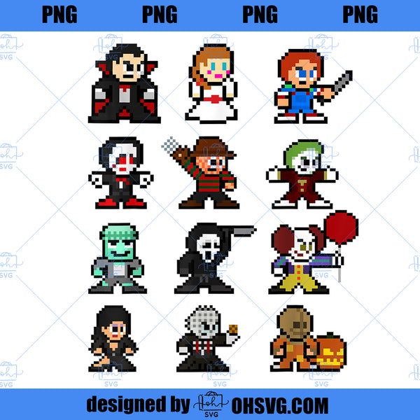 Pixel Art 8Bit Horror Halloween Scary Character Video Games PNG, Movie ...