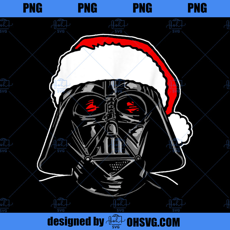 Star Wars Christmas Darth Vader Santa Hat Sketch Disney+ PNG, Disney P - ohsvg