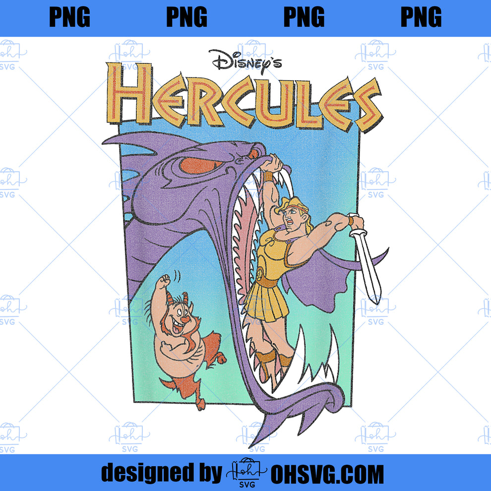 Disney Hercules Hydra Battle Retro Classic Movie Poster PNG, Disney PN ...