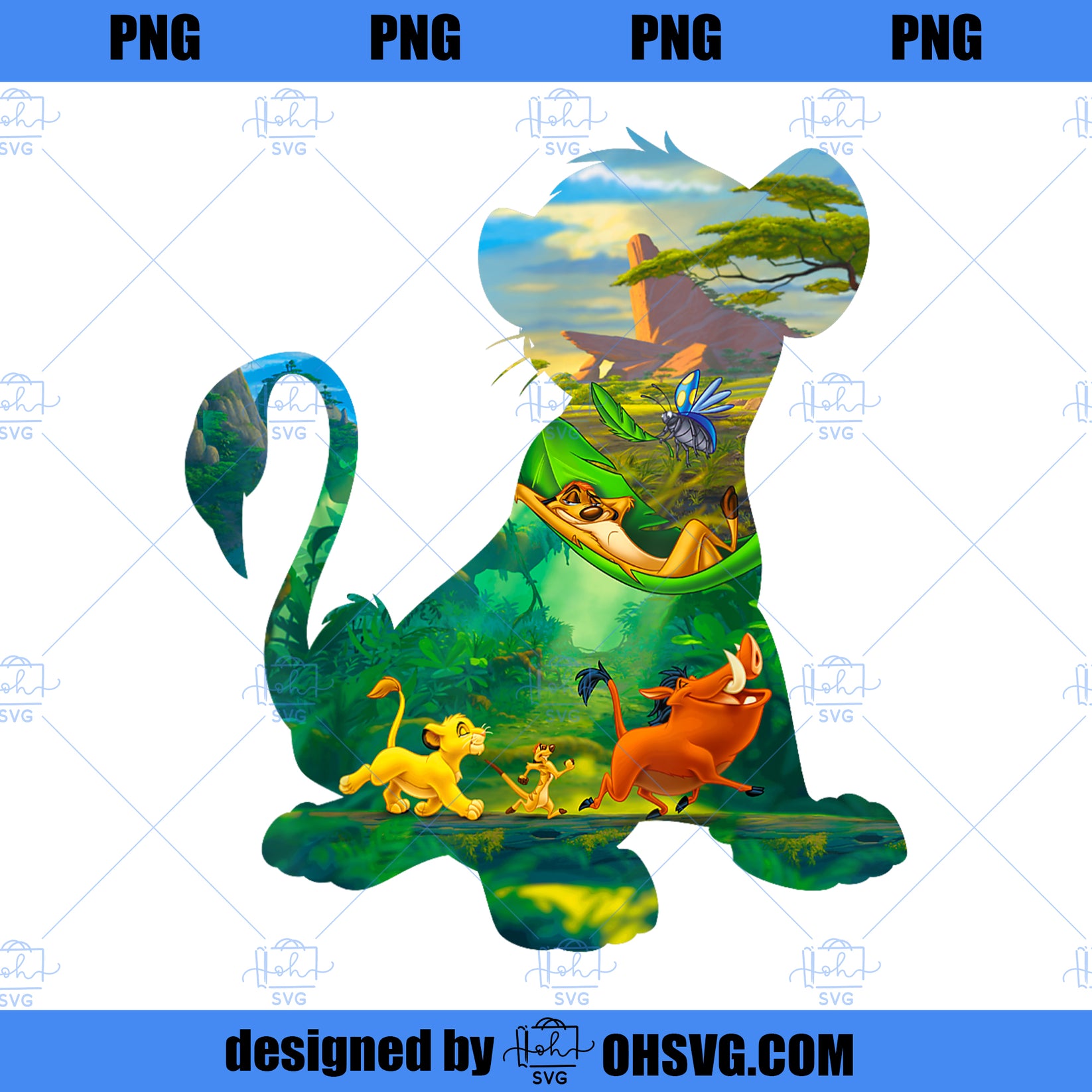 Disney Lion King Simba Silhouette Graphic PNG, Disney PNG, Lion King P ...