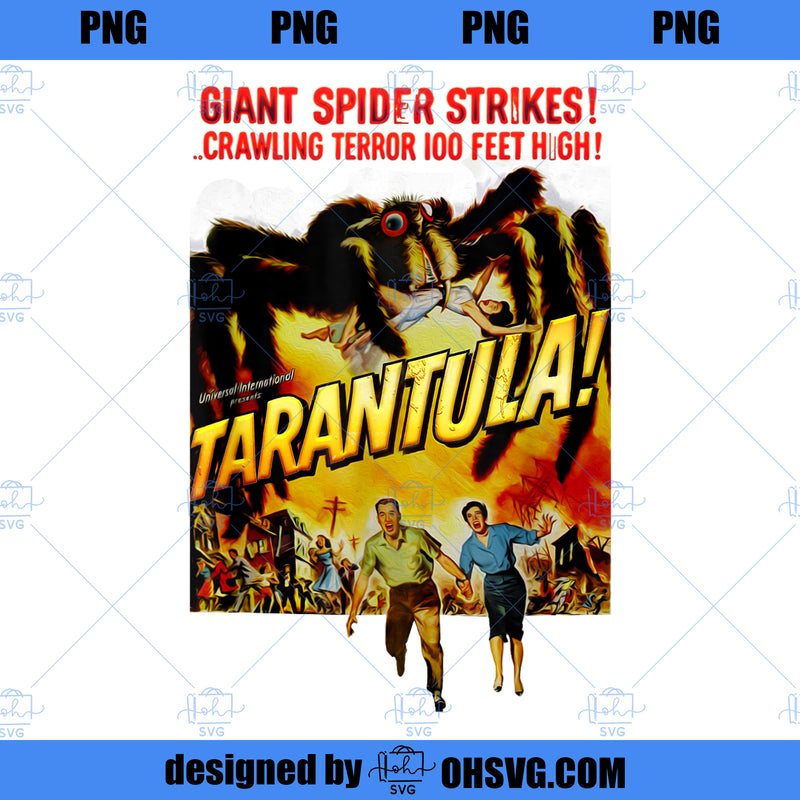 Tarantula Retro Horror Spider Movie Halloween PNG, Movies PNG, Tarantu ...