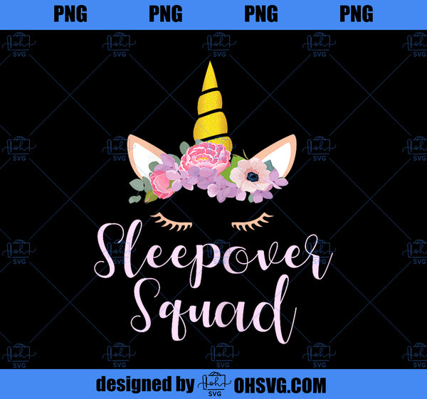 Unicorn Sleepover Squad T Shirt Birthday Slumber Party Gift PNG, Magic ...