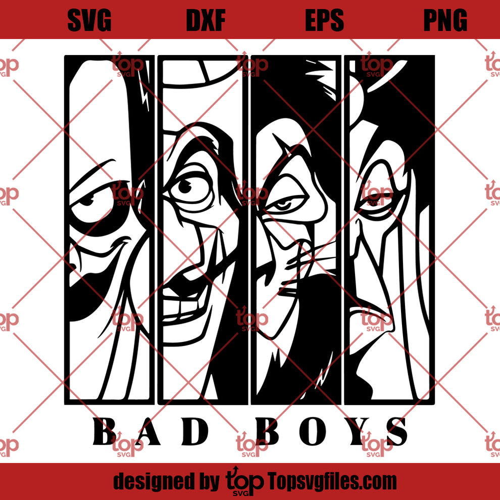 Bad Boys SVG, Bad Boys Villain SVG PNG DXF Cut Files For Cricut – ohsvg
