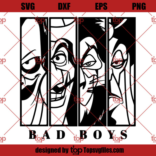 Bad Boys SVG, Bad Boys Villain SVG PNG DXF Cut Files For Cricut - ohsvg