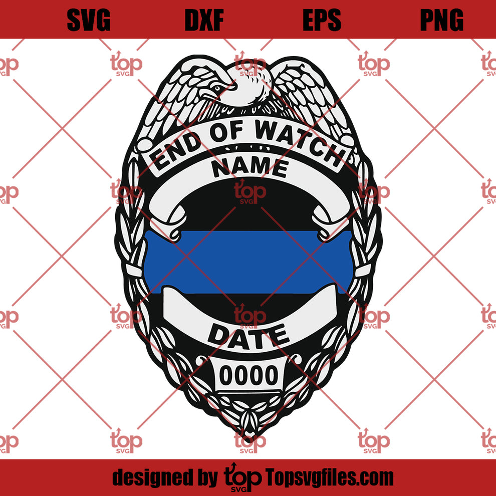 Custom Made Police Badge Memorial Reflective SVG, Law Enforcement Blue ...