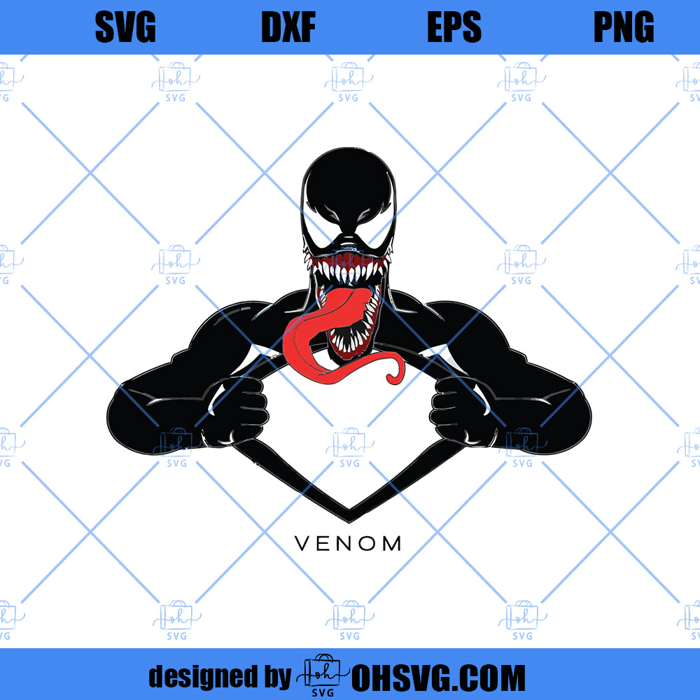 Venom Open Chest SVG, Venom SVG PNG DXF Cut Files For Cricut - ohsvg
