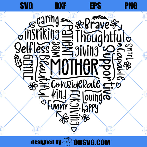 Mother SVG, Mom Gift SVG, Mom Heart SVG, Mom Things Heart SVG - ohsvg