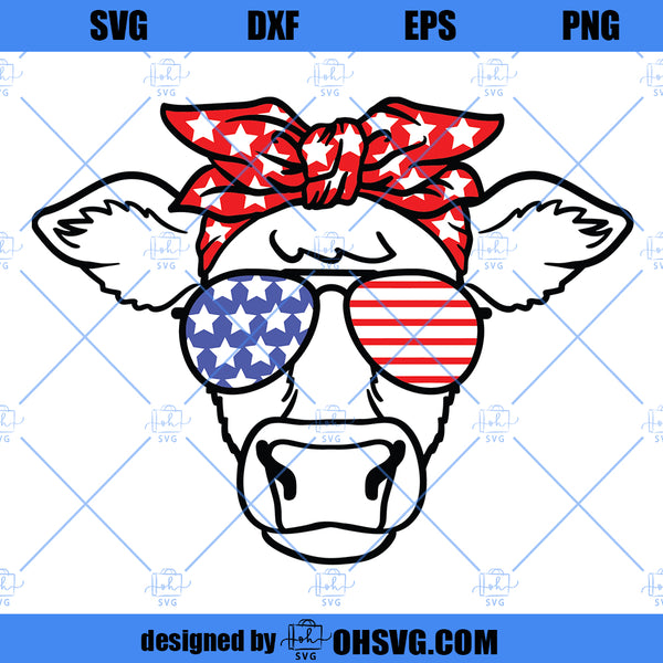 4th Of July SVG, Cow SVG, Independence Day SVG, American Flag SVG - ohsvg