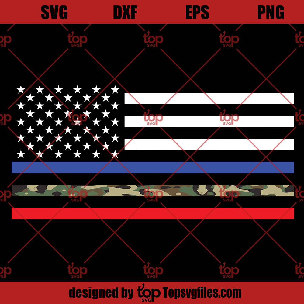Thin Blue Line SVG, Thin Red Aline SVG, Thin Camo Line SVG, USA Flag S ...