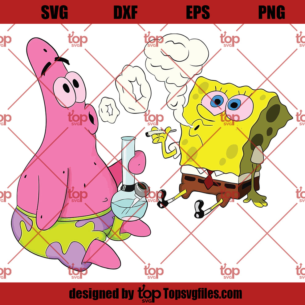 Stoned SpongeBob and Patrick ~ cool weed stickers ~ laptop sticker – ohsvg