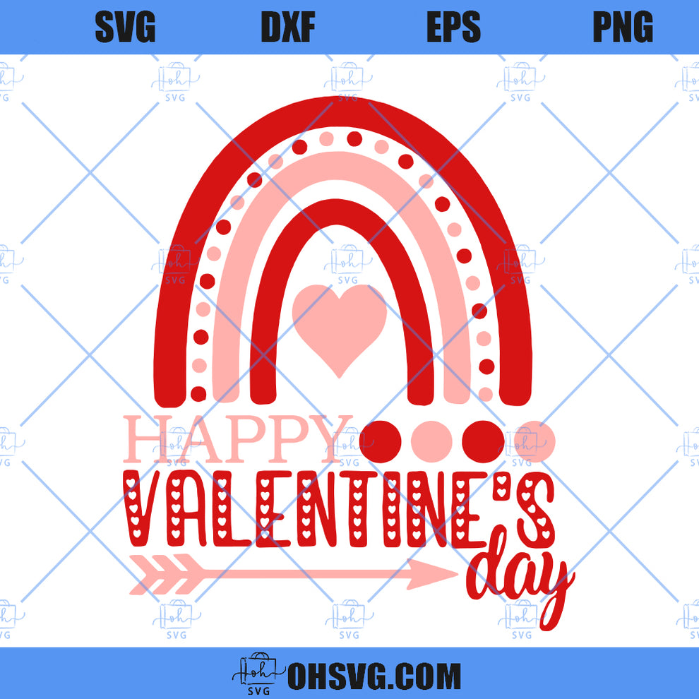 Happy Valentines Day Rainbow SVG, Heart Rainbow SVG – ohsvg