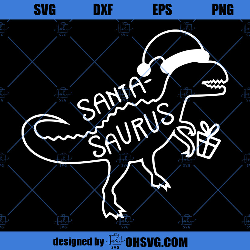 Christmas T-Rex SVG, Santa T-Rex SVG, Santa Dinosaur SVG, Boy Christma ...