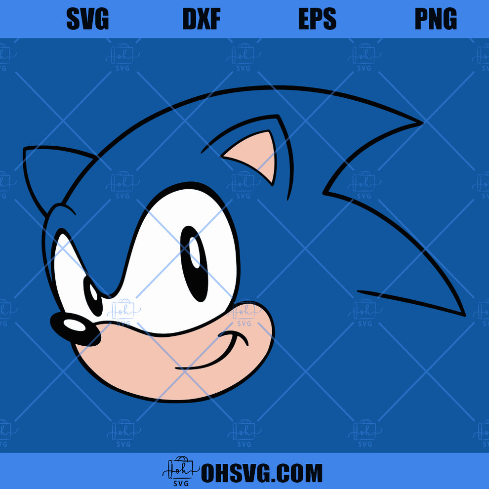 Sonic Face Head SVG, Sonic SVG, Sonic The Hedgehog SVG – ohsvg