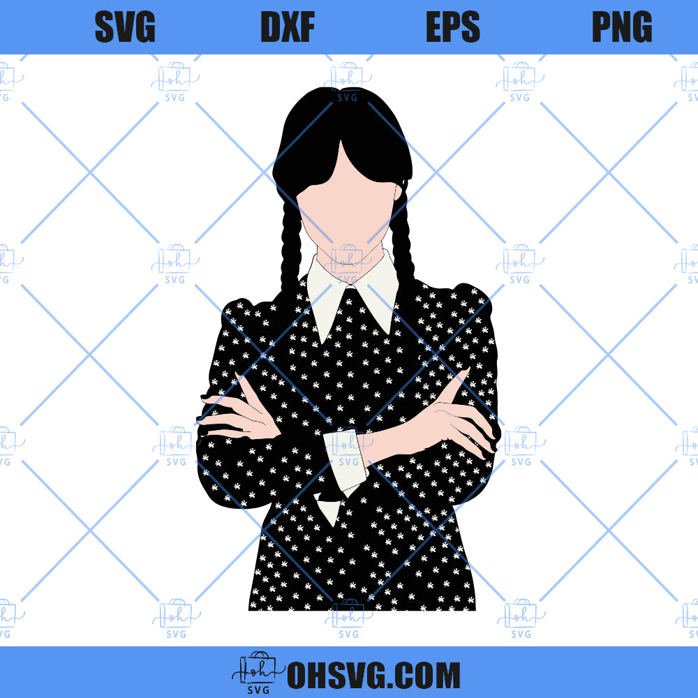 Wednesday Addams SVG, The Addams Family SVG, Wednesday Portrait SVG - ohsvg