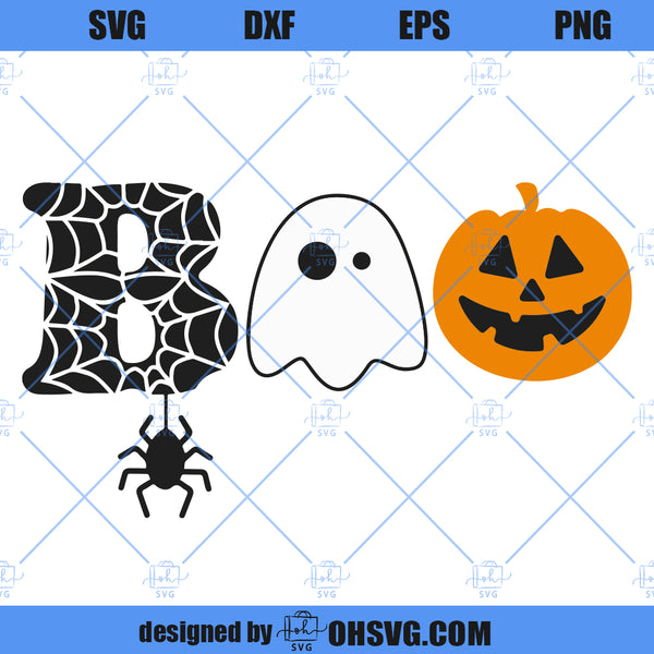 Boo SVG, Halloween Ghost SVG, Boo Pumpkin SVG, Kids Halloween SVG - ohsvg