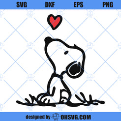 Snoopy SVG, Peanuts SVG, Snoopy Heart SVG PNG DXF Cut Files For Cricut ...