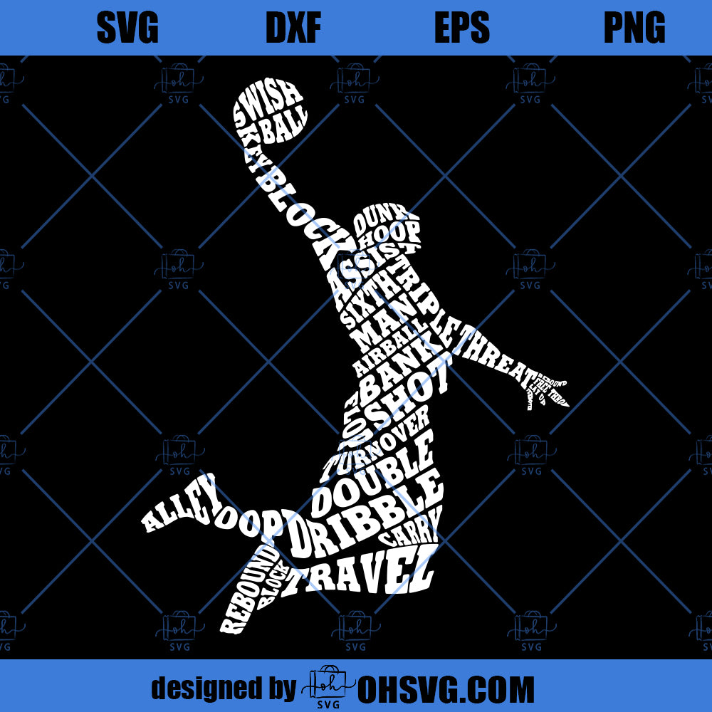 Men's Basketball Player Typography SVG, Basketball SVG, Sport Lovers S ...