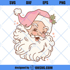 Retro Pink Santa Claus SVG, Christmas SVG, Christmas Vintage SVG, Pink ...