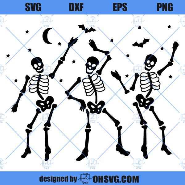 Dancing Skeleton Silhouettes