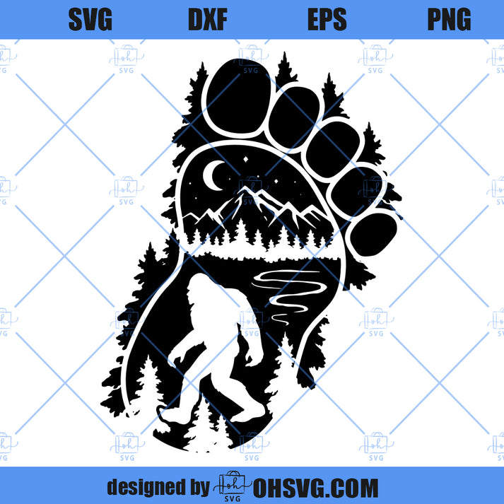 Bigfoot SVG, Wild Monster SVG, Yeti SVG, Sasquatch SVG PNG DXF Cut Fil ...
