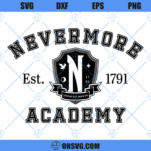 Nevermore Academy SVG, University Nevermore SVG, Wednesday SVG - ohsvg Nevermore Academy SVG, University Nevermore SVG, Wednesday SVG - ohsvg