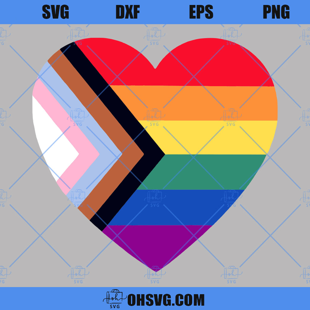 Inclusive Pride Flag Heart SVG, Pride Flag SVG, Social Justice SVG, LG ...
