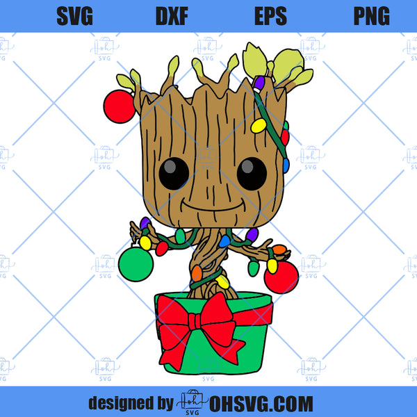 Baby Groot Christmas SVG, Cute Christmas Groot SVG PNG DXF Cut Files F ...