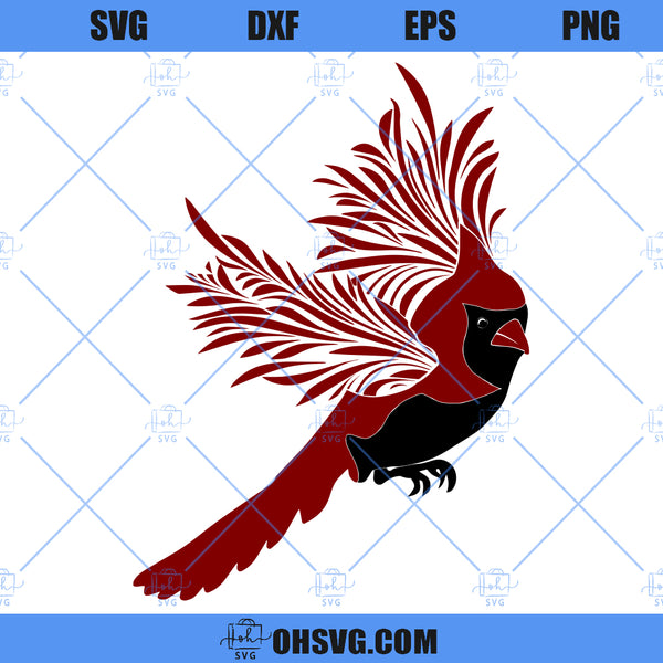 Cardinal SVG, Winter Bird SVG PNG DXF Cut Files For Cricut - ohsvg