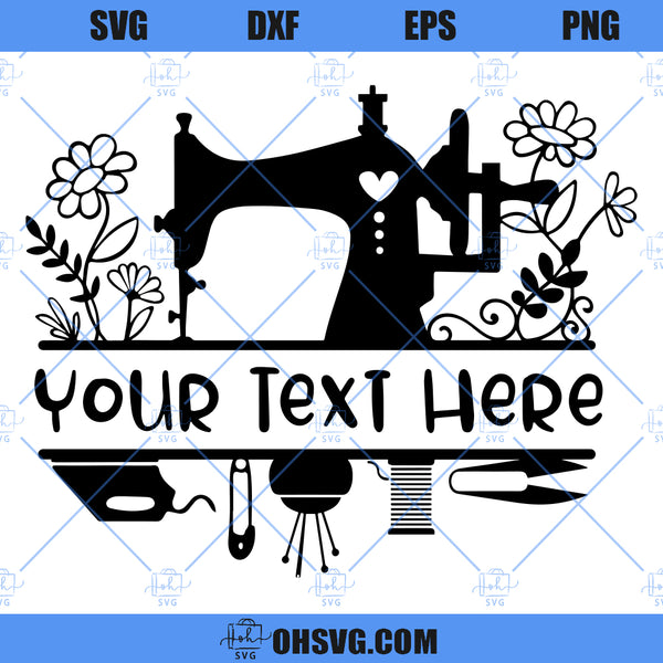 Sewing Machine SVG, Sewing Split Monogram SVG, Personalized Sewing SVG ...