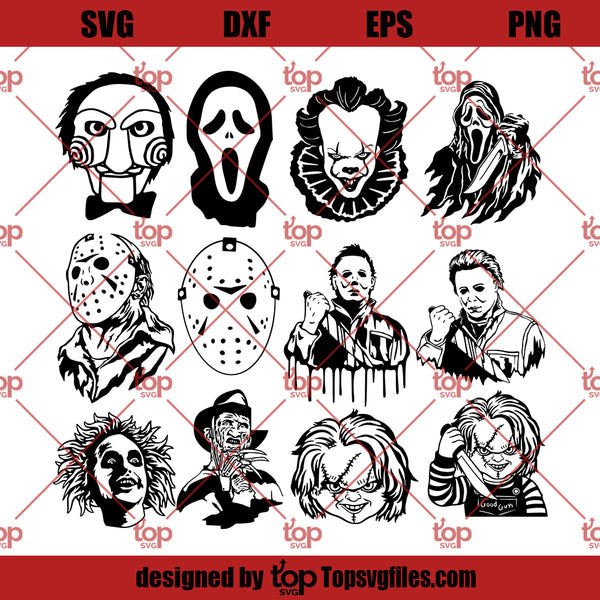 Horror Movie Character SVG, Horror SVG PNG DXF Cut Files For Cricut - ohsvg