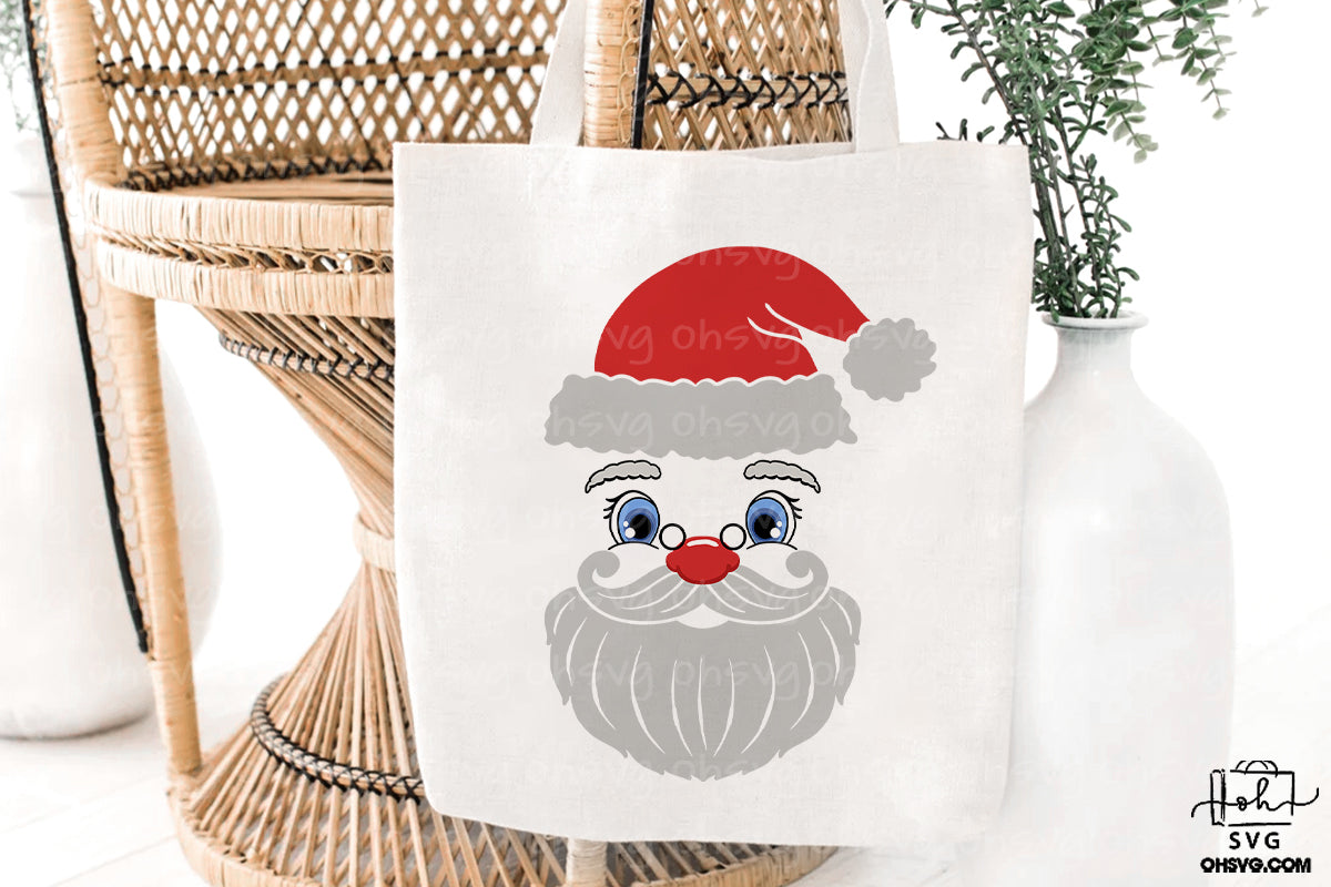 Santa Claus Face PNG, Custom Name Santa Face PNG, Cute Santa Face Chri ...