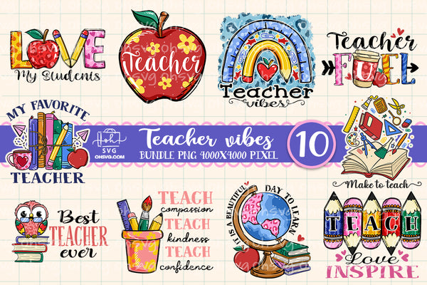 Teacher Bundle PNG, Teacher Appreciation PNG, School PNG, Teaching PNG ...