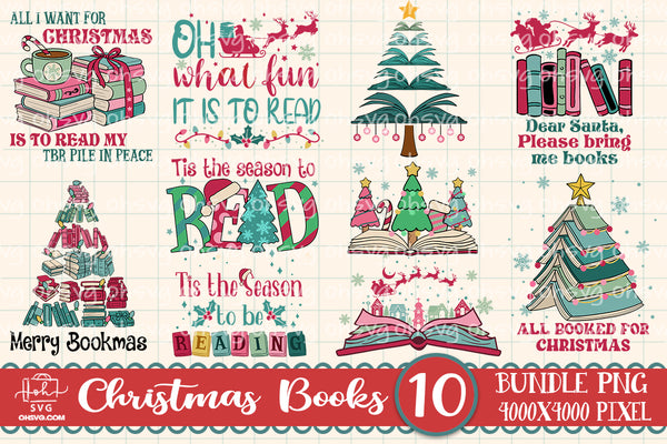 Christmas Reading Bundle PNG, Christmas Book PNG, Merry Bookmas PNG - ohsvg