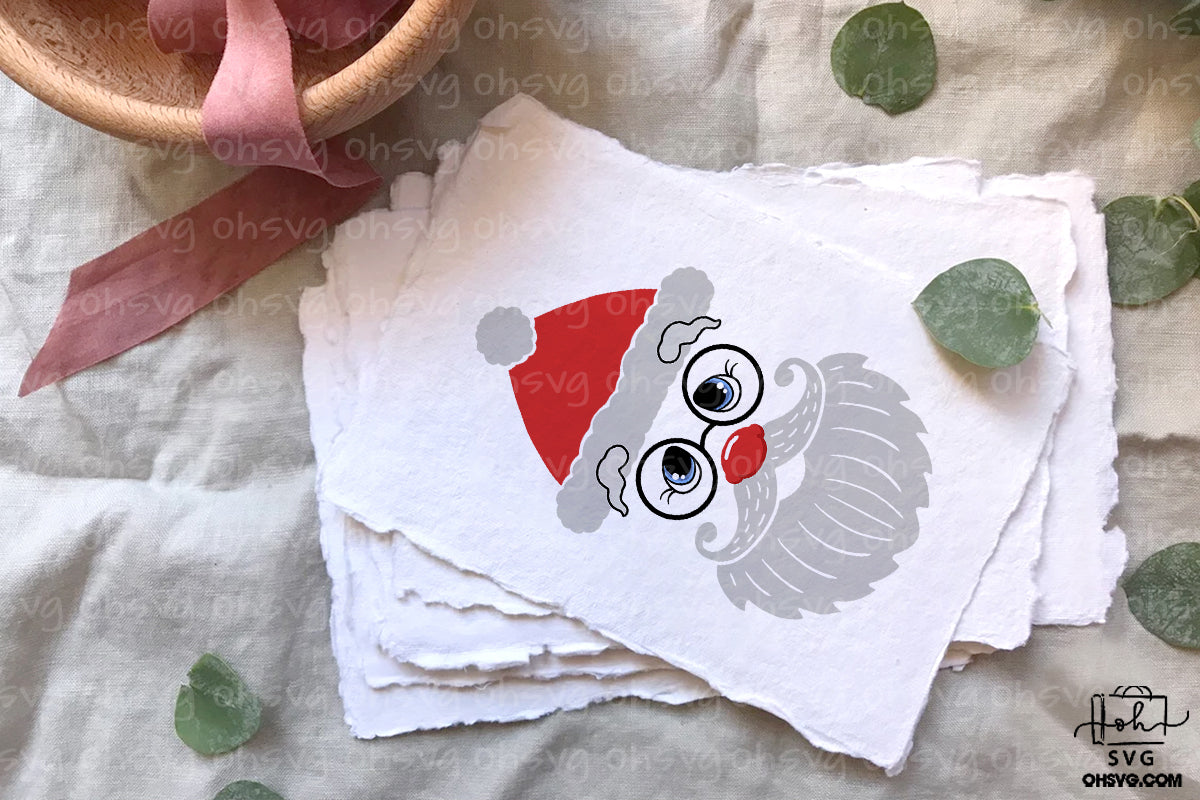 Santa Claus Face PNG, Custom Name Santa Face PNG, Cute Santa Face Chri ...