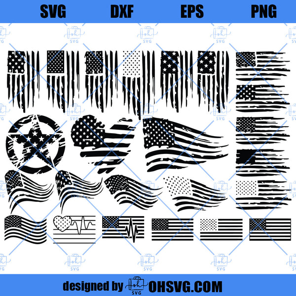 Distressed USA Flag SVG, USA Flag SVG, American Flag SVG, Heart Flag S ...