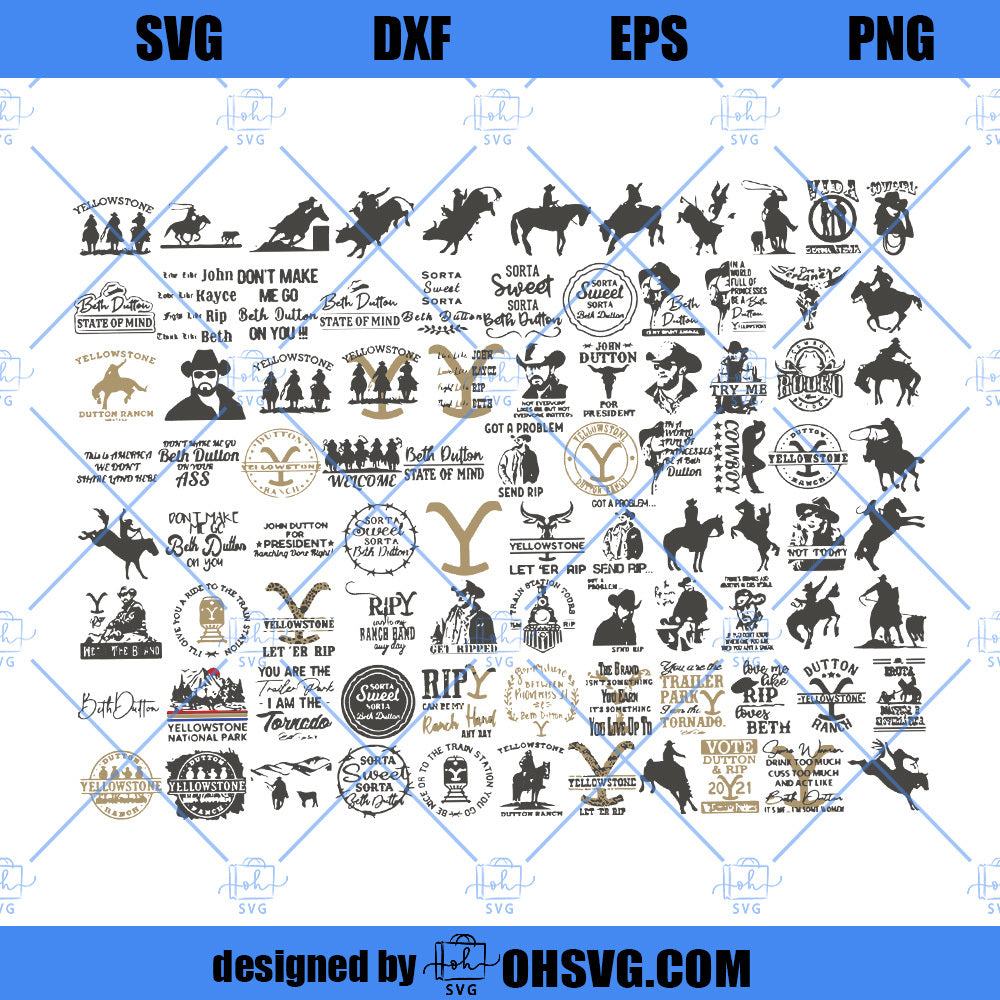 Yellowstone SVG, Yellowstone Bundle SVG, Yellowstone Clipart, Yellowst ...